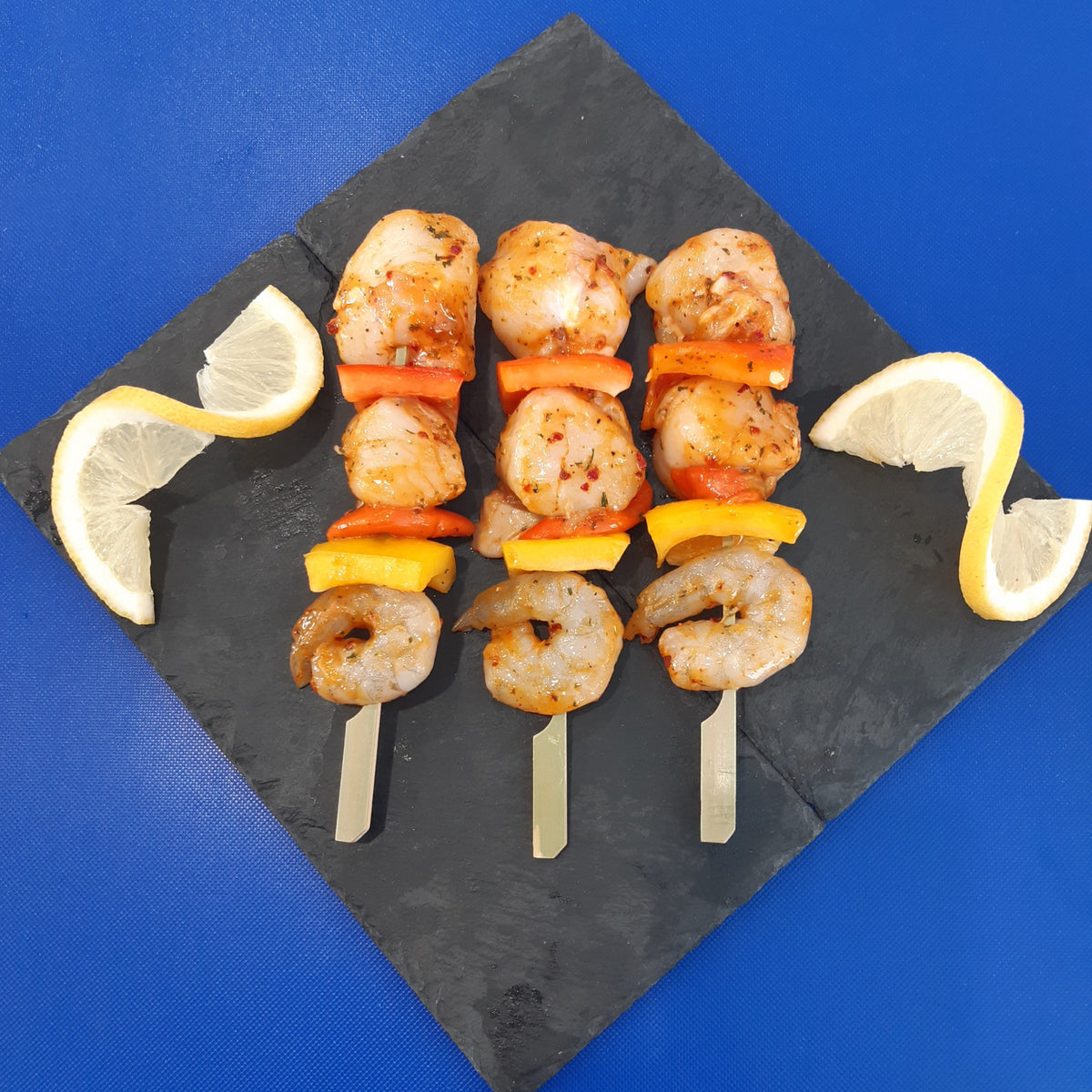 Chilli, Ginger & lemon, Monkfish, Prawn & Scallop Kebab - pack of 4 ...